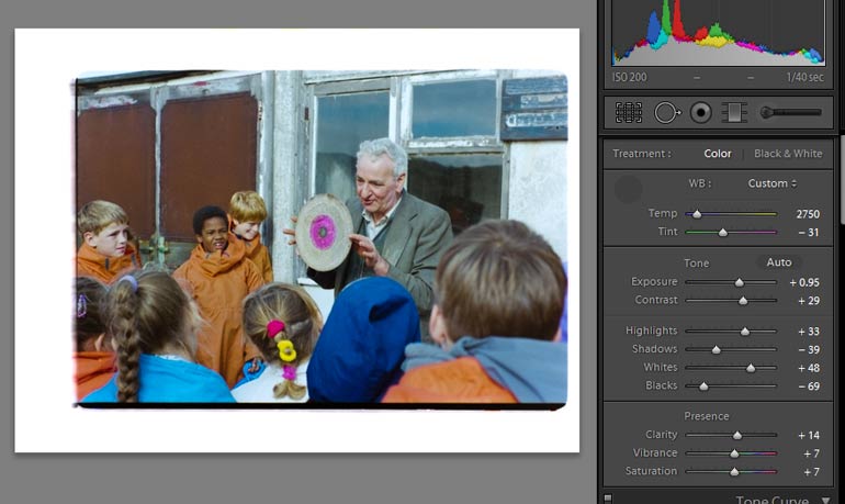 How to process scanned colour negatives